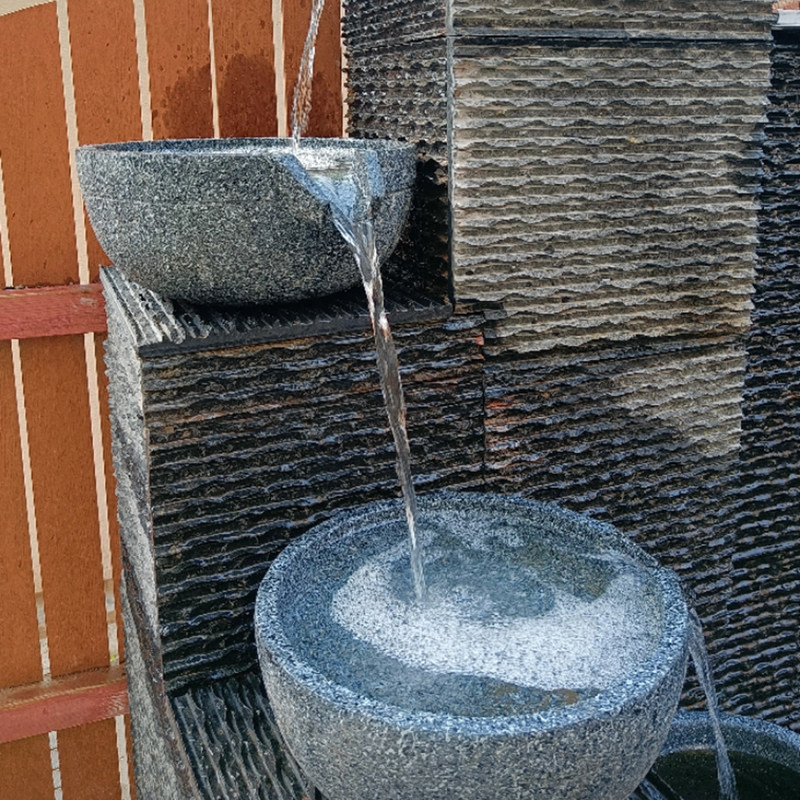 自制多层流水盆水幕墙带出水口流水钵庭院景观带嘴流水罐造景摆件