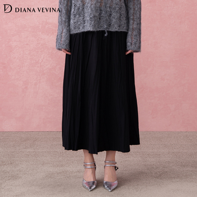 DIANAVEVINA2026夏季新款A字百褶长款女宽松百搭半身伞裙高腰显瘦