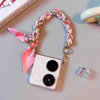 华为pocket2手机壳小众丝巾斜跨