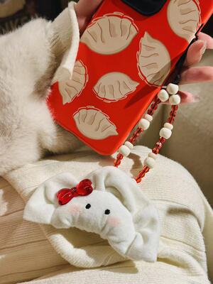 Hishot | 新年款限定大红饺子圆边二合一饺子防摔全包简约防摔时尚情侣  手感好韩系14Promax/15promax保护壳