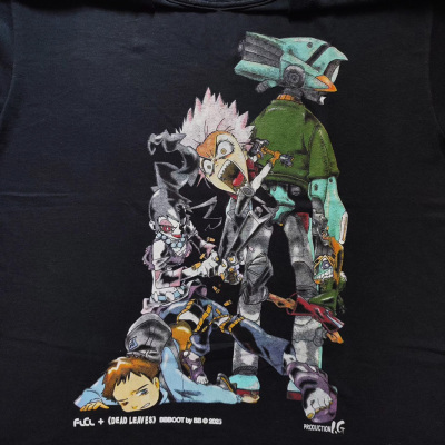 WHO CARE复古大百科Fooly Cooly blacktee FLCL二次元质感短袖T恤