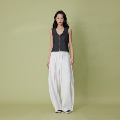 ATUMU「弯刀裤系列」春上新丨松紧腰设计感翻盖宽松休闲卫裤AT506