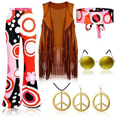 disco borlas traje halloween mulheres cardigan hippie