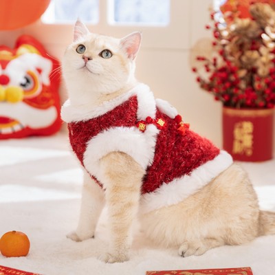 猫狗新中式加绒保暖拜年服