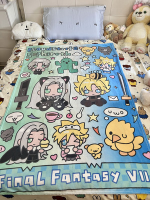 sc毛毯萨菲罗斯x克劳德最终幻想7同人可爱空调毯ff7二次元动漫毯