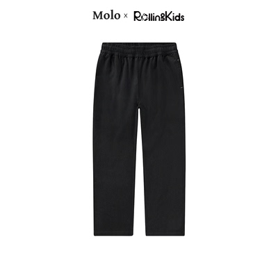 Molo 儿童梭织长裤黑色休闲裤丨RollingKids