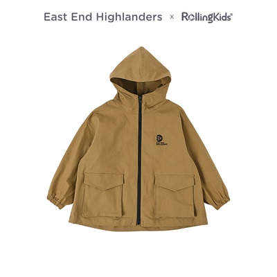 East End Highlanders 儿童夹克驼色纯色连帽外套丨RollingKids