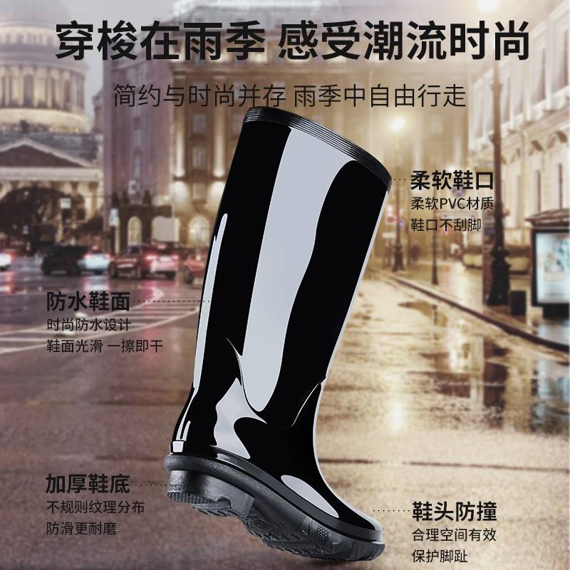 回力雨靴中高筒加厚耐磨雨靴日常出行防滑男士防水靴抢险救灾胶鞋