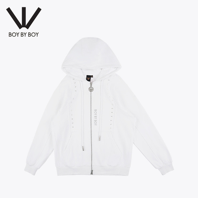 BOY BY BOY商场同款潮牌女装25春秋款修身高弹连帽卫衣外套W06006
