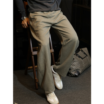 重磅仿麻阔腿弯刀卫裤宽松运动裤