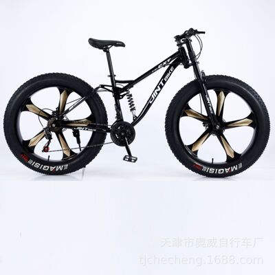 厂家 4.0肥胎胖胎宽胎雪地自行车MTB双碟刹双肩变速越野山地车