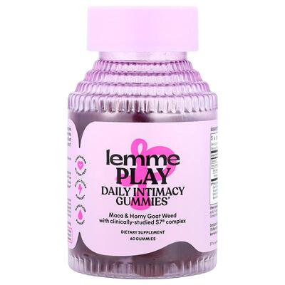 Lemme,Play, Daily Intimacy Gummies, Cherry, 60 Gummies