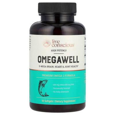 Live Conscious,OmegaWell，优质 Omega-3 配方