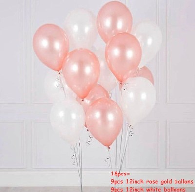 18pcs Metal Chrome Gold Silver Latex Balloons Rose Golden Tr
