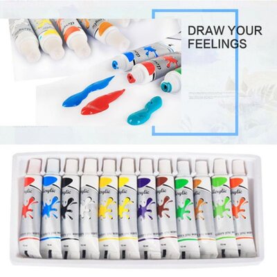 12 x 12ml Heavy Body Colors Rich Pigments Acrylic Paint Set