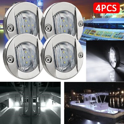 1Pcs DC 12V Marine Boat Transom LED Stern Light Round Stainl