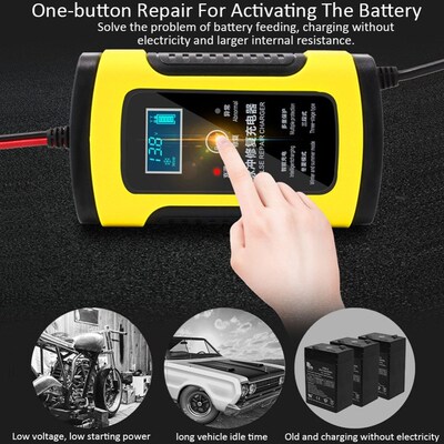 Motorcycle Car Battery Chargers 110V to 220V To 12V 6A Intel