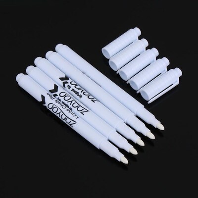 5pcs White Liquid Chalk Pen Black Board Marker Erasable Chal