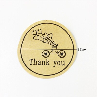 100PCS/lot Round Vintage Kraft Label er Thank you DIY Multif
