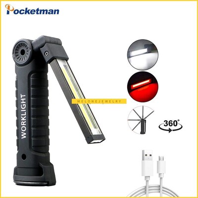 Built-in Battery Rechargeable Portable rotation COB Work Lig