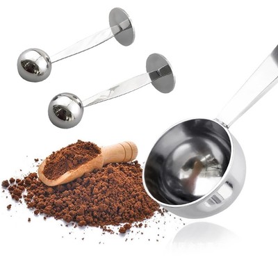 Hot 2 in 1 Stainless Steel Coffee Tamper Measuring Spoon Sco