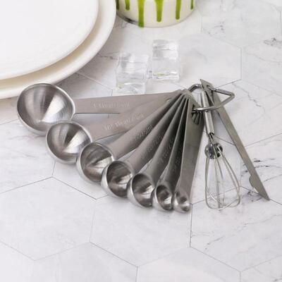 9PCS/Set Measuring Spoons Scoop Measuring Cup Whisk Stainles