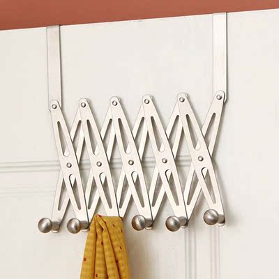 6 Hook Flexible Back Door Hanger Rack Bathroom Kitchen Orga