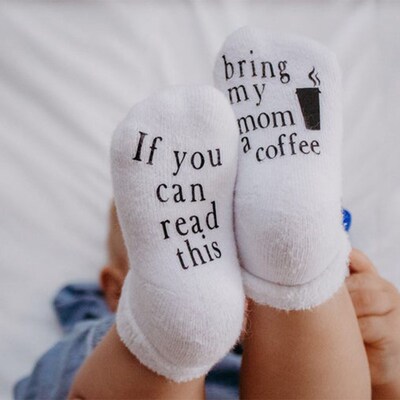 super cute Baby Sock Newborn Boy Girl twins Baby Shower gif