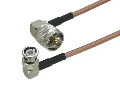 1Pcs RG142 BNC Male Plug RA to UHF PL259 Male Plug Right ang