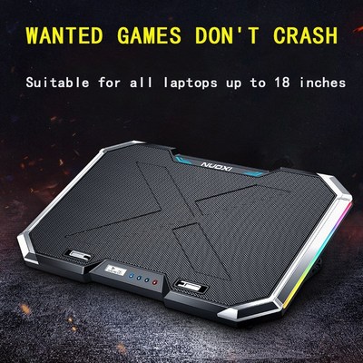 NOXI Gaming Laptop Cooler Six Fan Led Screen Two SB Port RGB