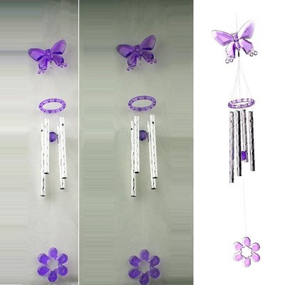 Metal Wind Chimes Yard Crystal Windchimes Butterfly Pendant