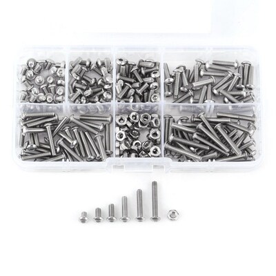 M3 230pcs SS304 Hex Socket Button Head Screws Bolts and Nuts