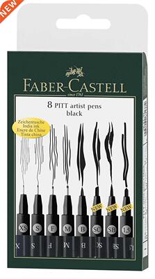 Faber Castell Pitt Artist Pen black Manga Detail Nibs Art
