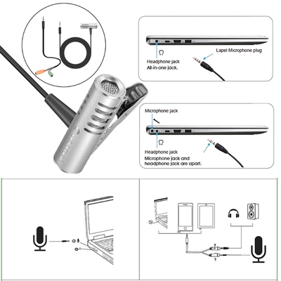 Yanmai R933 Lavalier Omnidirectional Condenser Microphone Fo
