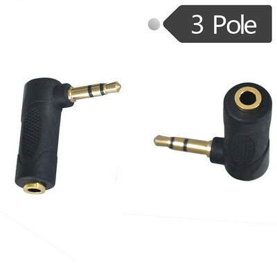 Stereo 3.5mm 1/8 '' Male to 90  Right Angle Female P