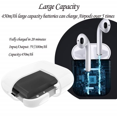 Charging Case Compatible with Airpod, 450mA Built in Batter
