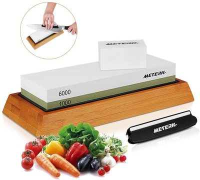 Meterk Knife Sharpener Sharpening Stone Whetstone 1000/6000