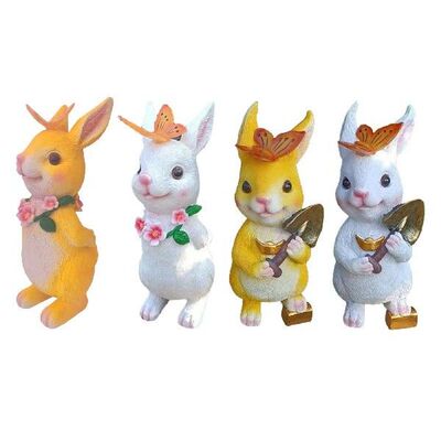 Cute Rabbit and Butterfly Resin Statue Housewarming Gifts