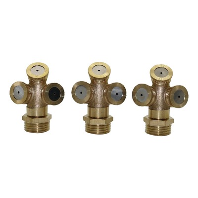 5 pcs 3 Holes 1/2 Inch Male Thread Copper Atomizing