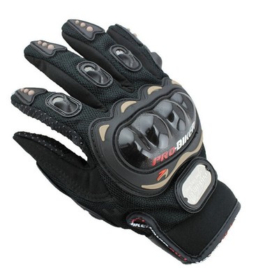 Motorcycle Gloves black Racing Genuine Leather Motorbike whi