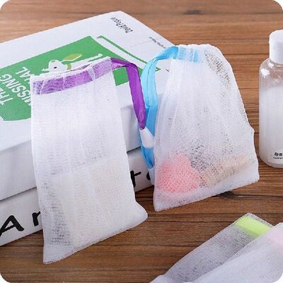 5pcs/lot bathe cleaning gloves Hanging Nylon Soap Mesh Bag