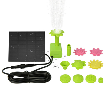7V 1.4W Solar Fountain Pump with Colorful Flower Type