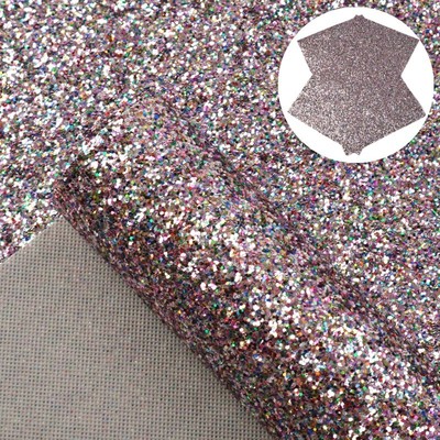 20*34cm Chunky Glitter Faux Synthetic Leather Sheets Patchwo