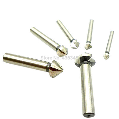 6pcs 3 Flute 90 Degree Hss Chamfer Cutter Bit Chamfering Cou