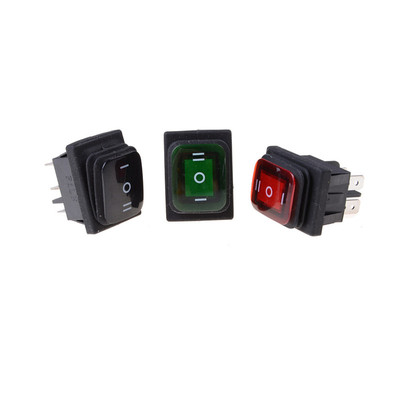 Latching Rocker Toggle Switch Button With Lamp 2 colors Gree