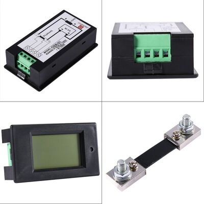 DC 100A LCD Combo Meter current KWh Watt Panel Meter 12v 24v