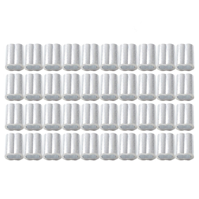 40 pcs Wire Rope Aluminum Sleeves Clip Fittings Cable Crimps