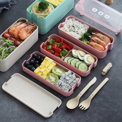 Three Layers Lunch Boxes With Dividers 1100 ML Leakproof
