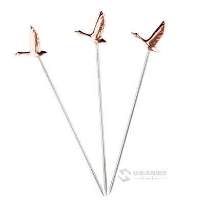 3PCS Stainless Steel Swizzle s Fruit  Cocktail Pick for Kitc