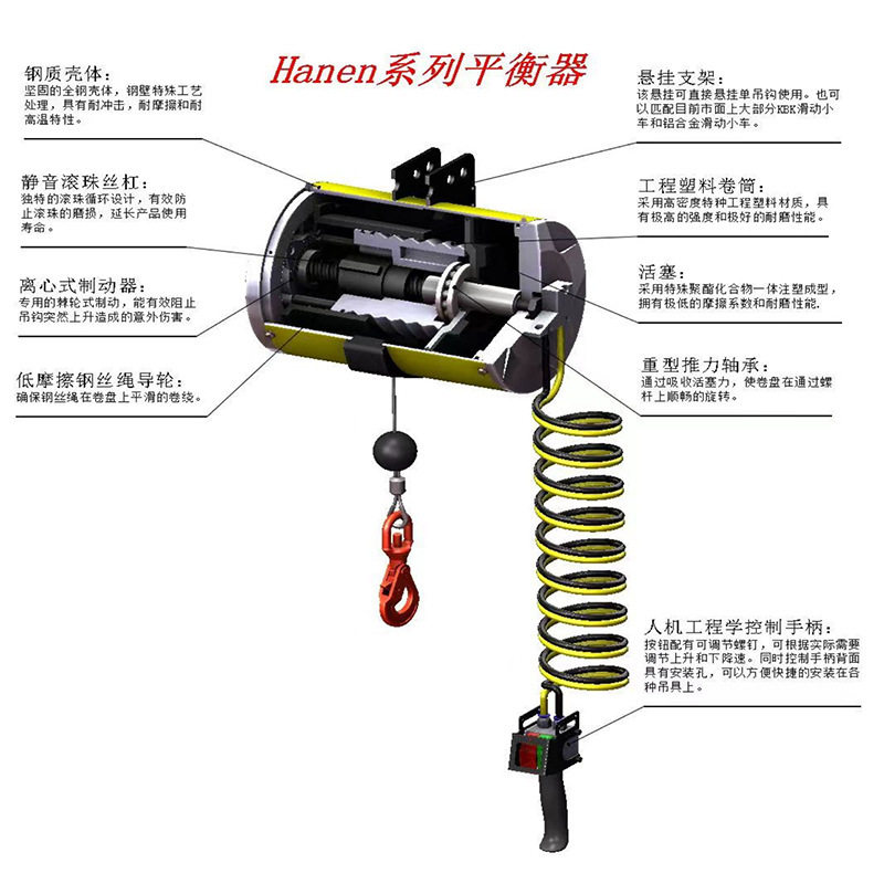 按钮式轮式自锁平衡吊拉力气动平衡器起重气动葫芦电动葫芦